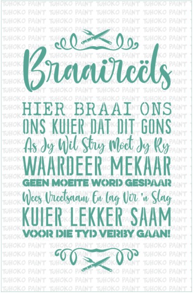 TJHOKO STENCIL BRAAI REELS 45X70 | Habitat Select